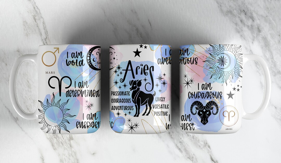 Zodiac Sign ARIES 15oz Mug Sublimation Design PNG File • ARIES ...