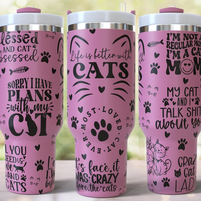 40oz Cat Laser Wrap - Etsy