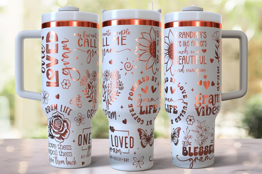 Gram Grandma Laser Engraved Full Wrap Design for 40oz Tumbler, Digital ...