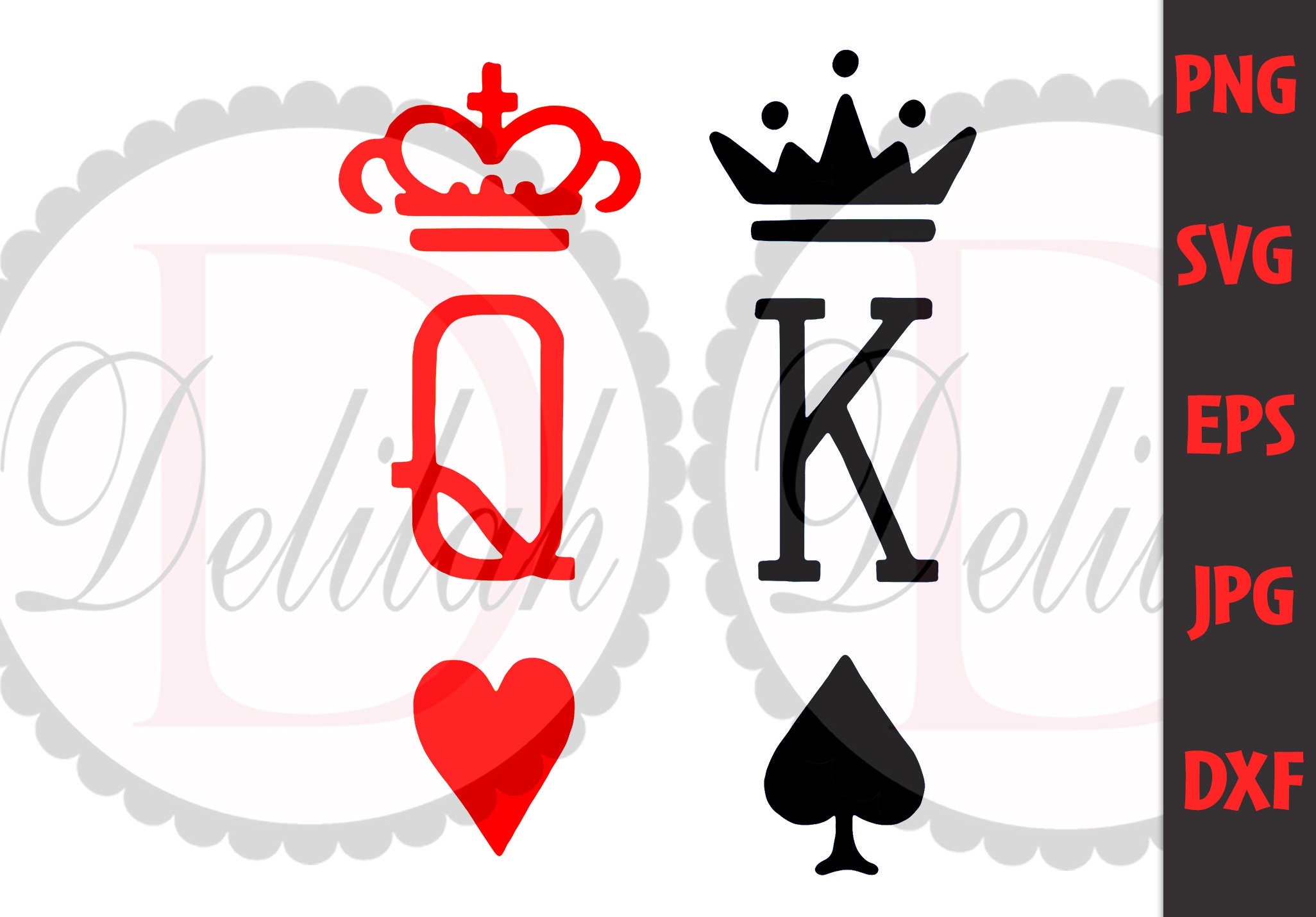 King Queen SVG Card Suits King Queen Card Suits SVG | Etsy
