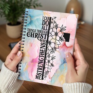 Religious Christian Journal Cover PNG Design Sublimation, Spiral ...