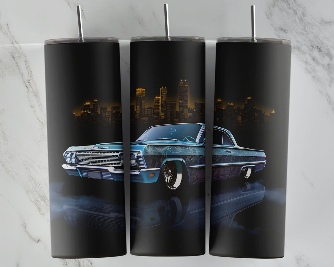 Classic Lowrider Car 20 Oz Skinny Tumbler Wrap Sublimation PNG File ...