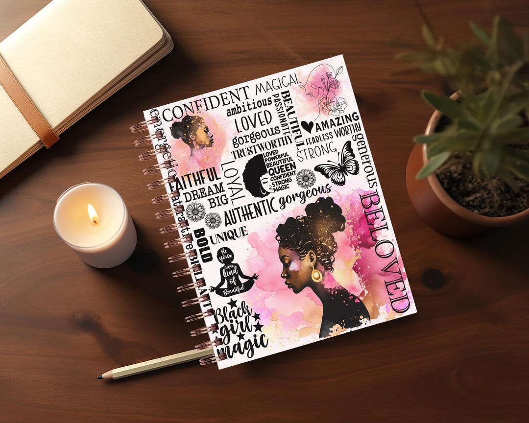 Black Girl Magic Journal Covers PNG Design Sublimation - Affirmation ...