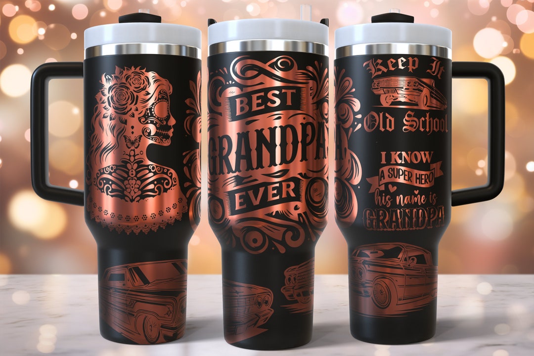 Lowrider Car Laser Engraved Full Wrap Design for 40oz Tumbler, Digital ...