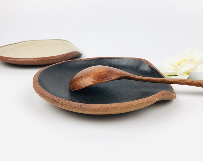 Ceramic Spoon Rest - Rustic Style - Handmade Pottery - Etsy