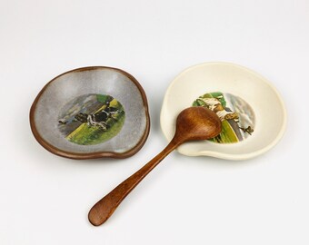 SPOON REST CERAMIC Chicken N Rooster Stoneware Handmade - Etsy