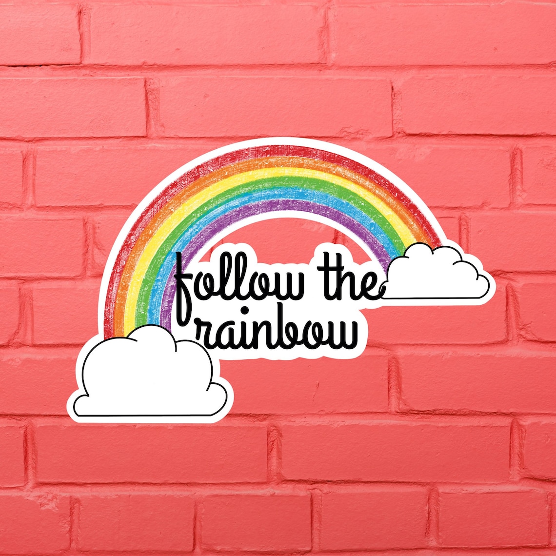 Follow the Rainbow Laminated Vinyl Sticker the Stickeria - Etsy