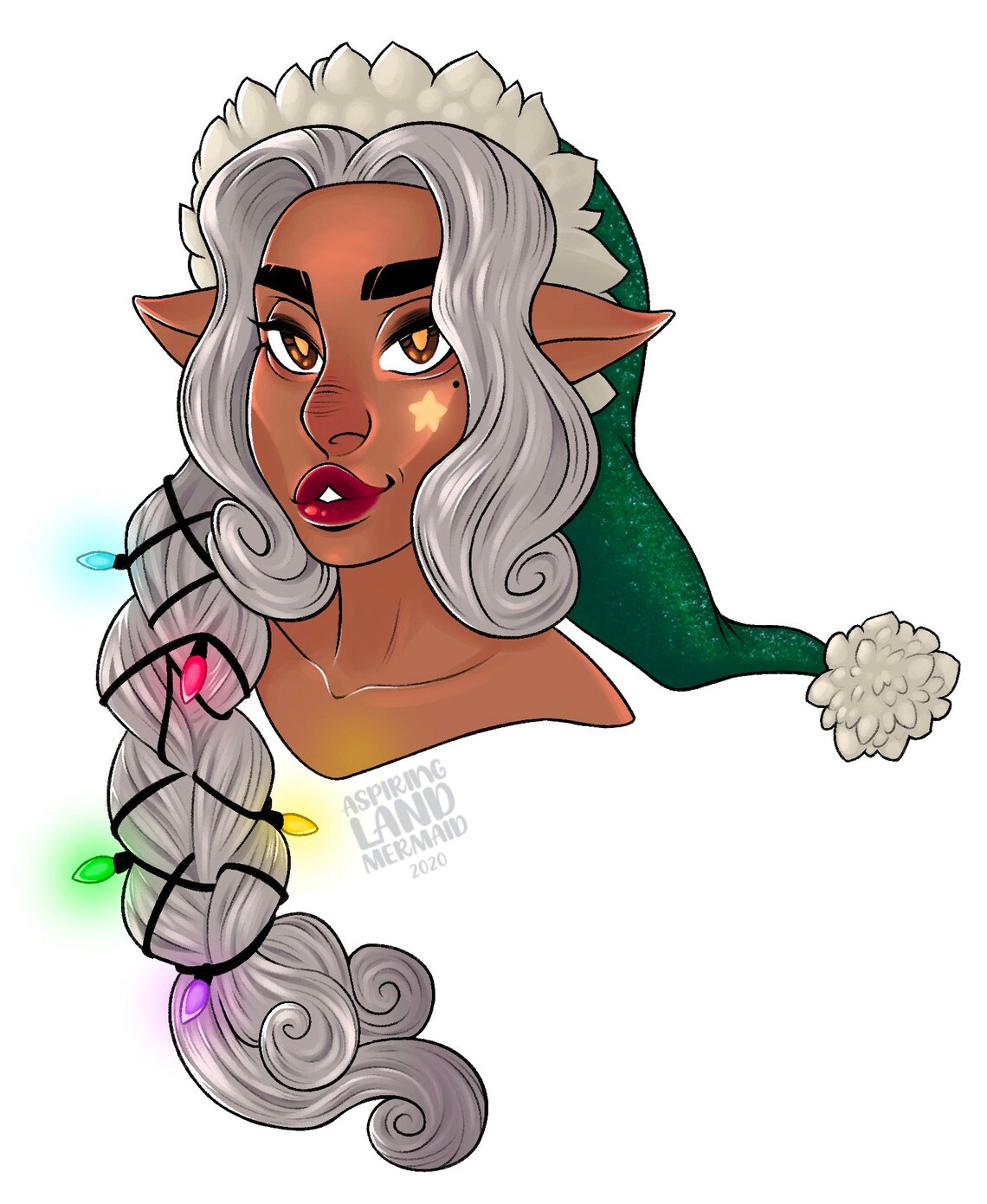 Holiday Elf Girl Glitter Sticker - Etsy