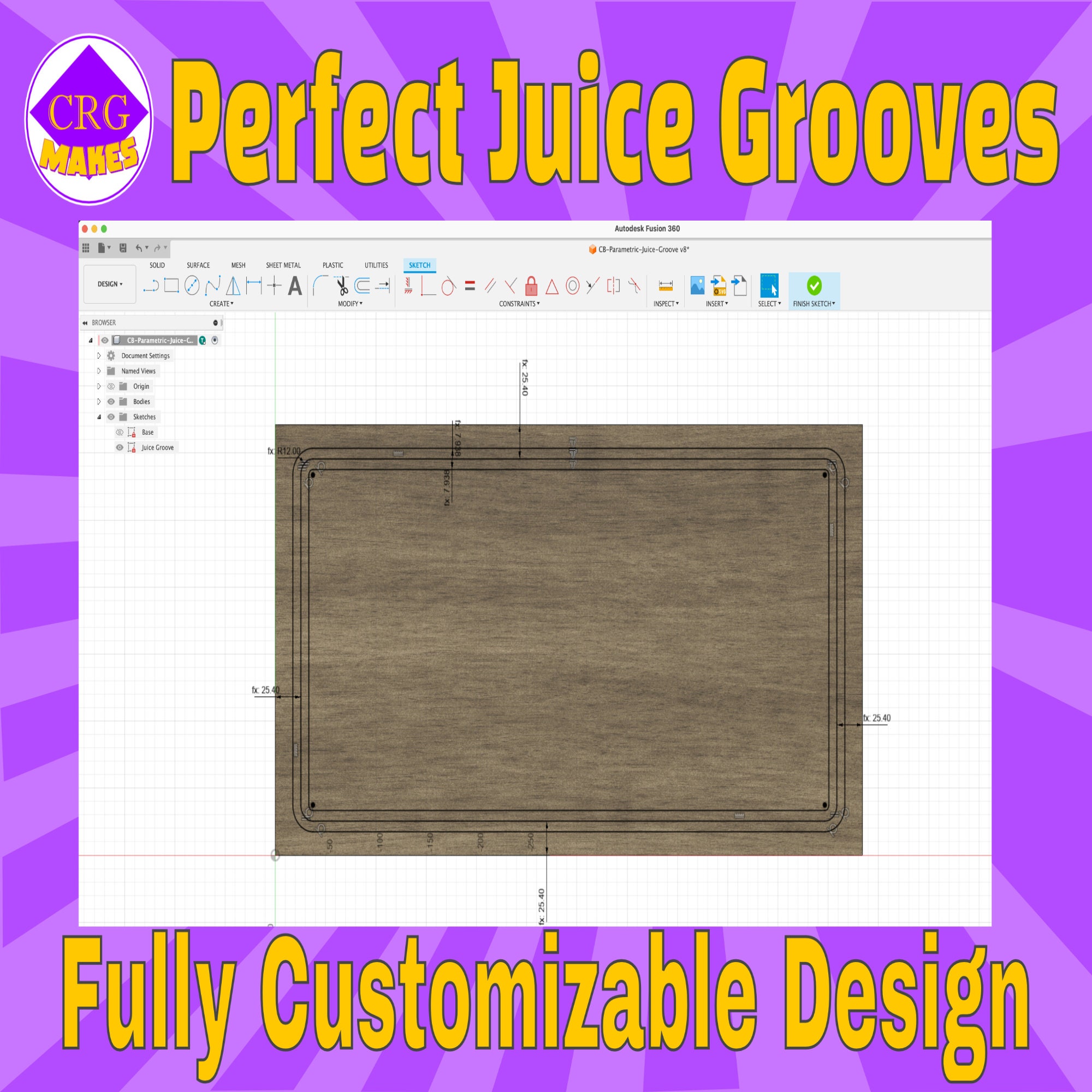 Juice Groove Template Fusion 360 Design File Etsy 