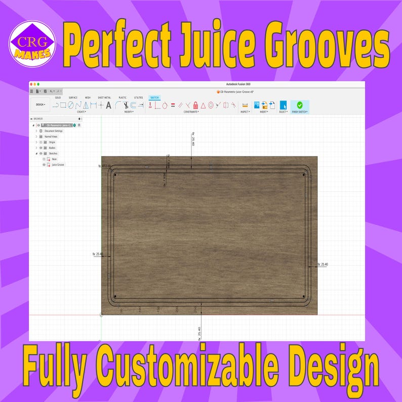 Juice Groove Template -- Fusion 360 Design File - Etsy