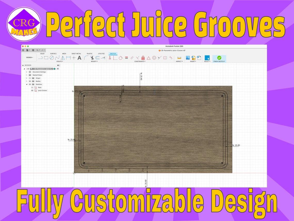 Juice Groove Template Fusion 360 Design File - Etsy