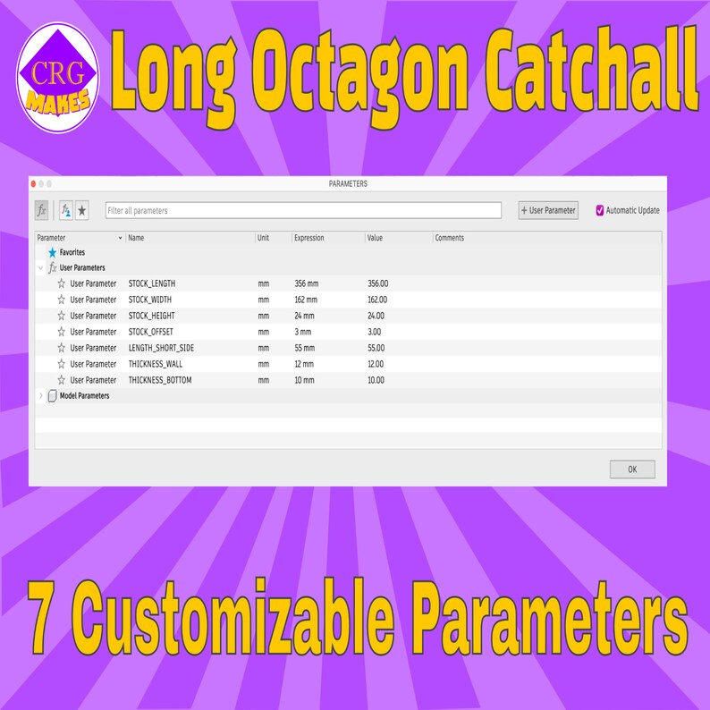 Long Octagon Catchall -- Fusion 360 Design File - Etsy