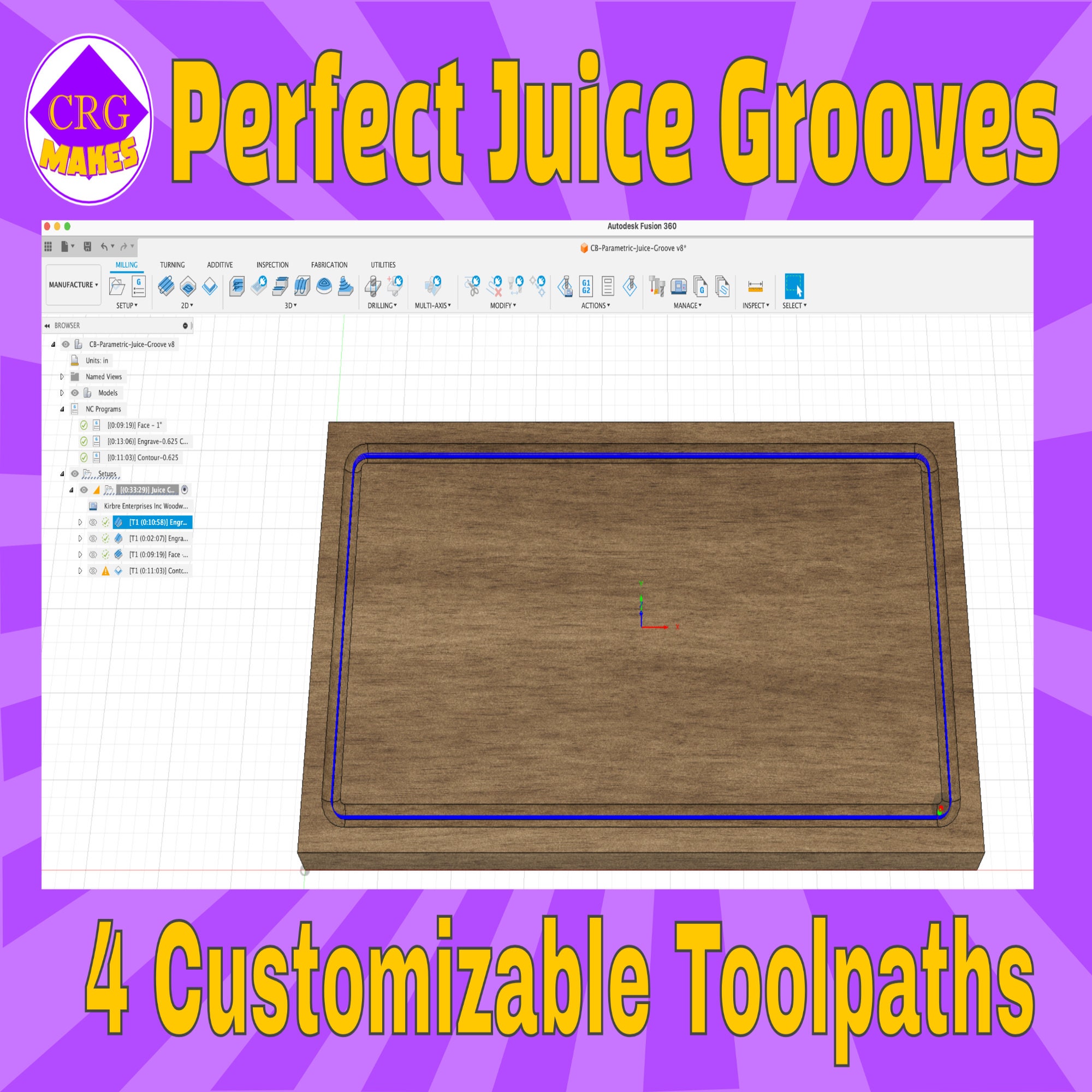 Juice Groove Template -- Fusion 360 Design File - Etsy