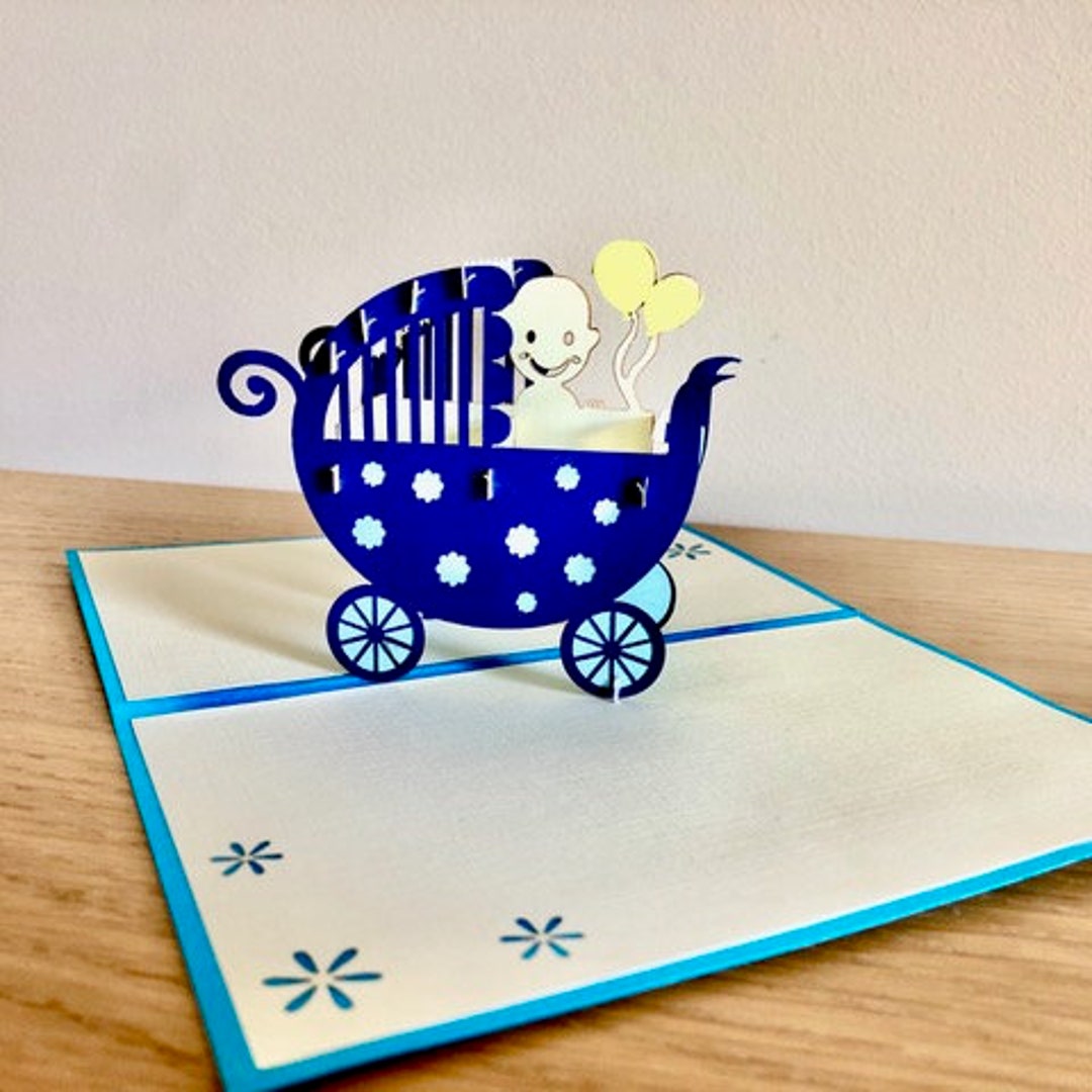 Baby Pram Pop up Card New Born Card Card for Baby Girl Card - Etsy