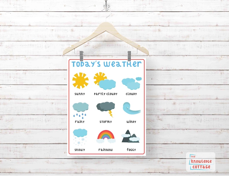 Weather Print, Weather Poster, Rainbow Poster, Educational Poster ...