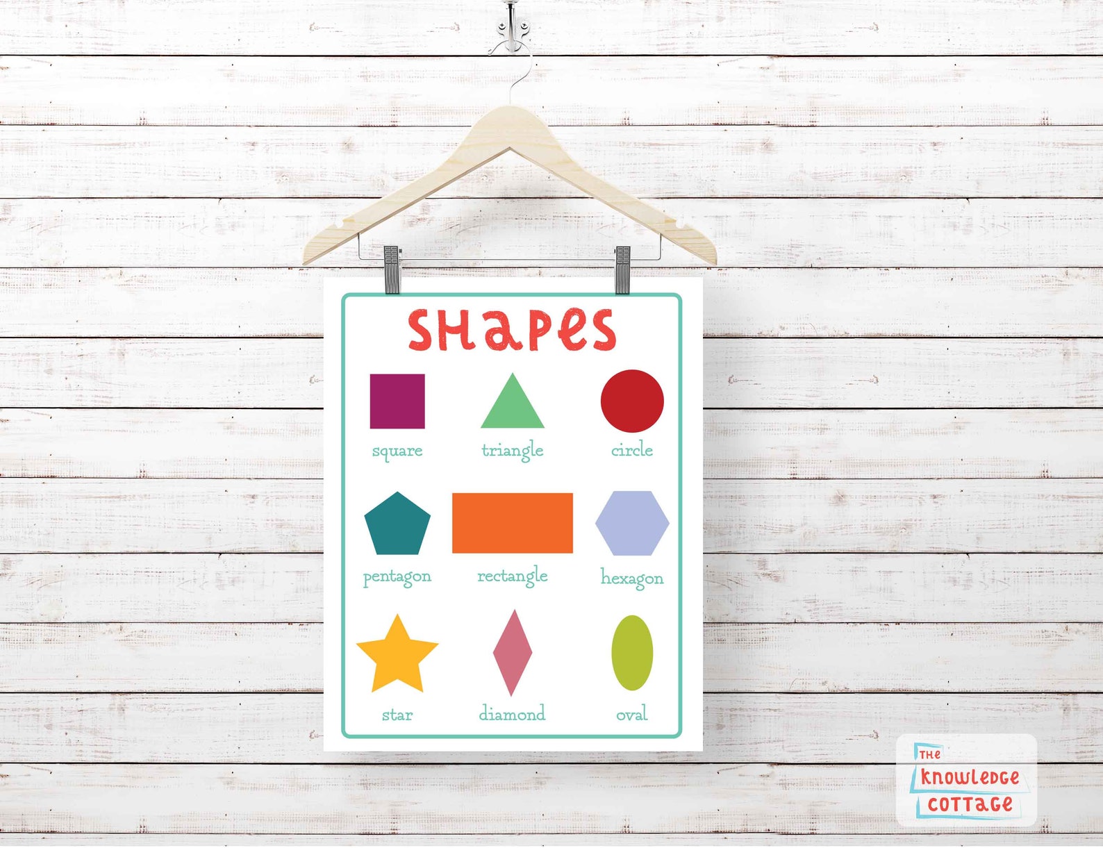 Shapes Poster, Geometric Shapes Art, Educational Poster, Montessori ...