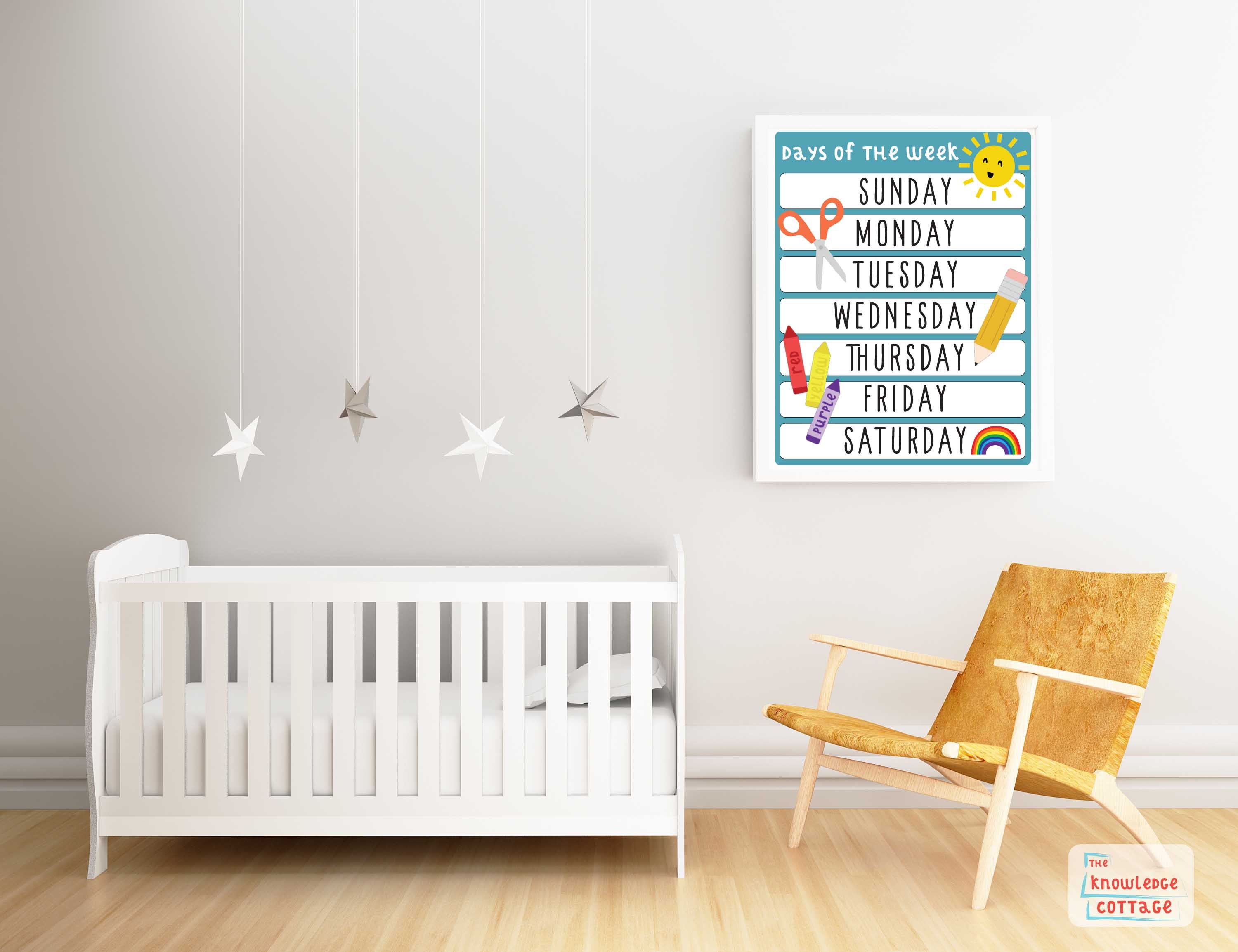 Classroom Sign, Educational Poster, Days of the Week Print, Montessori ...