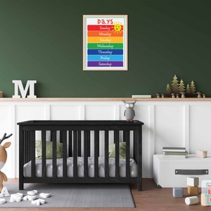 Days of the Week Printable, Rainbow Poster, Rainbow Print, Teacher Sign ...