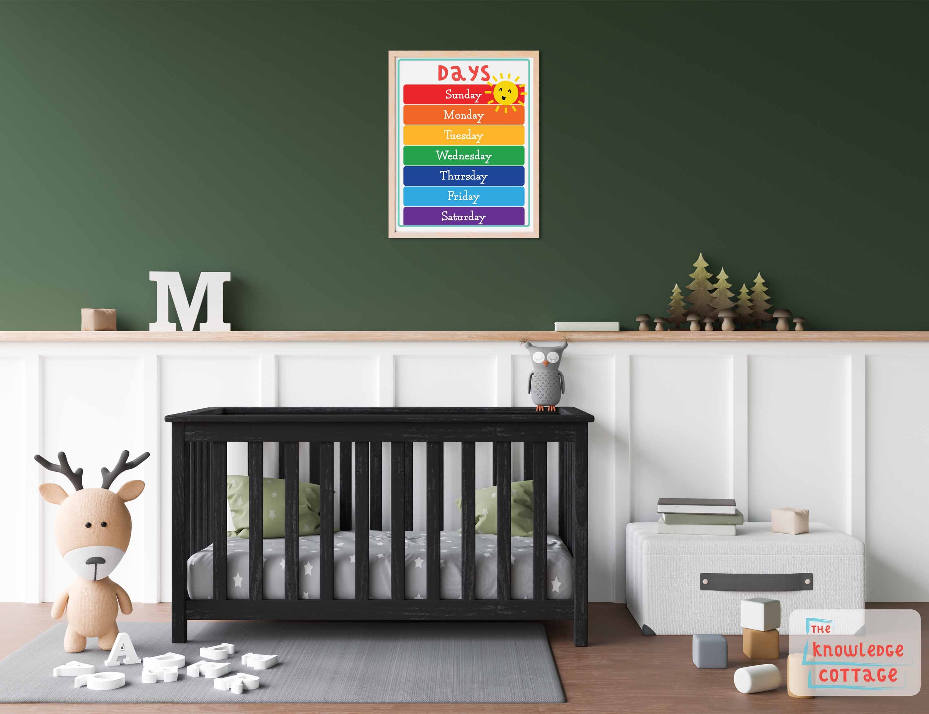 Days of the Week Printable, Rainbow Poster, Rainbow Print, Teacher Sign ...