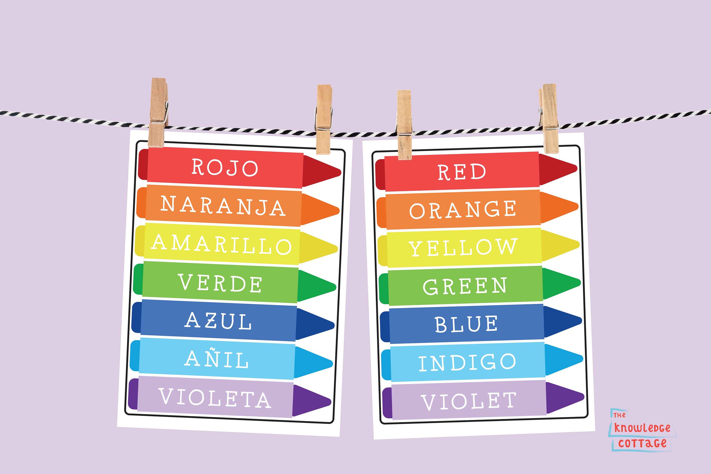 Colors Poster, Colors of the Rainbow Spanish Poster, Dual Language ...
