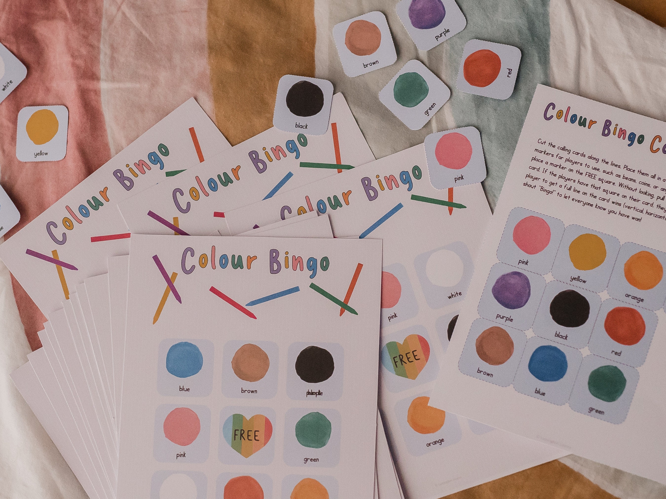 Color Bingo Game Learning About Colours With 10 Play Cards - Etsy