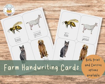 Printable Alphabet Flashcards Handwritting Practice Cards - Etsy