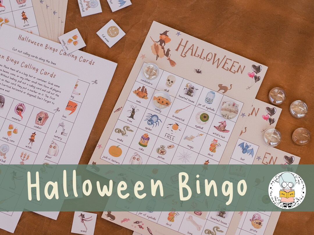 Halloween Bingo Printable Card Game Fun Activity With 50 Play Cards ...