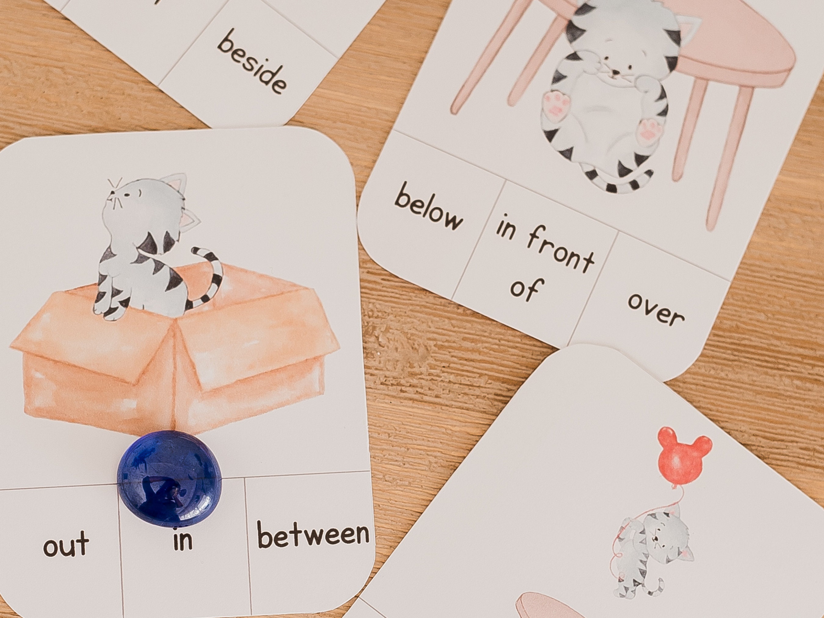 Tarjetas de clip de preposición / 12 lindas tarjetas de - Etsy España