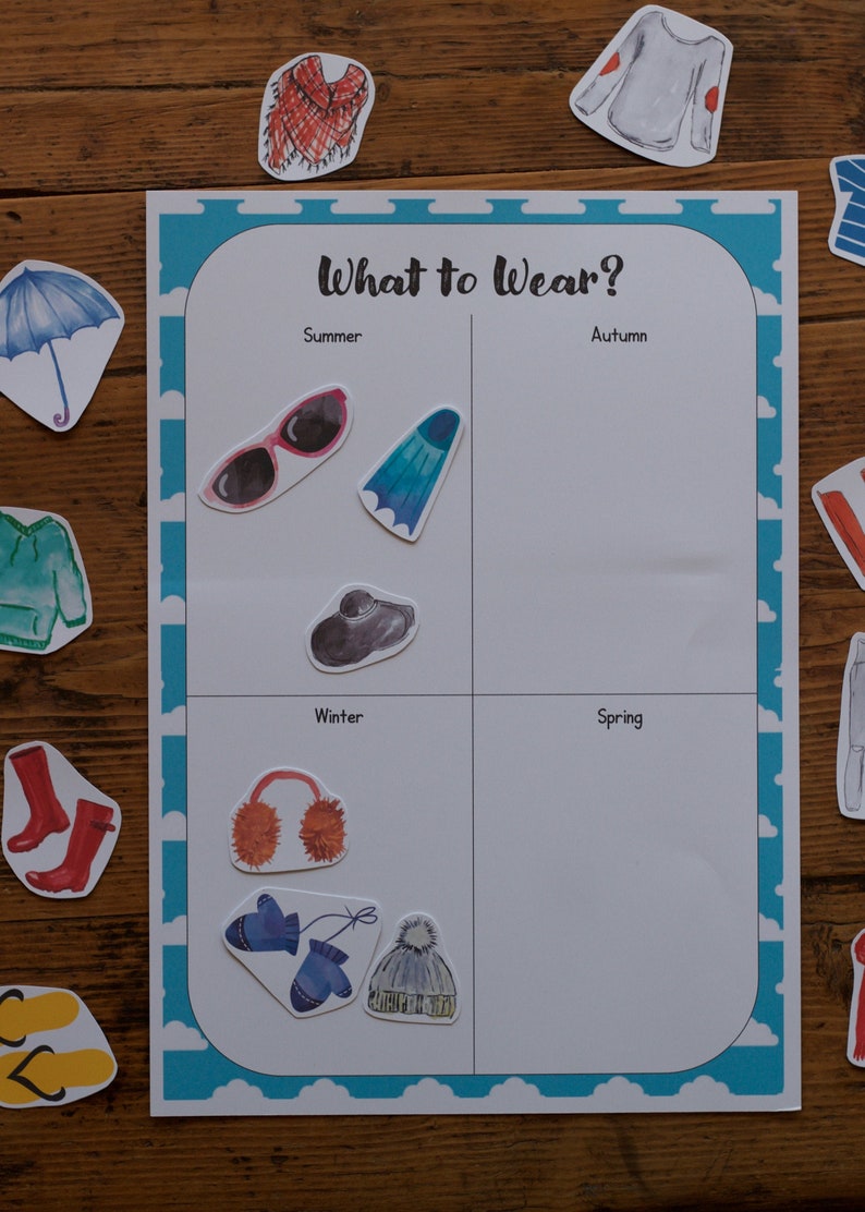 What to Wear Seasonal Clothing Sort by Season Activity | Etsy