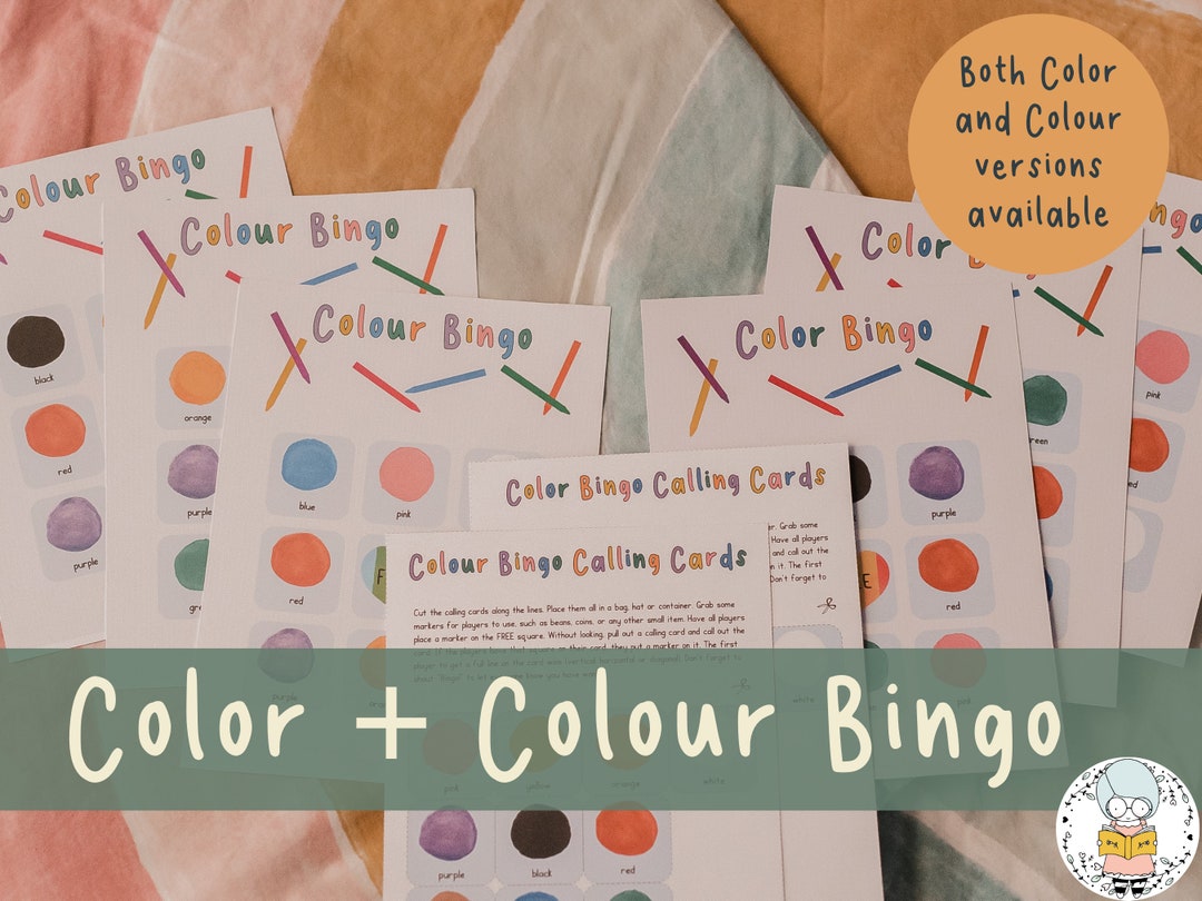 Color Bingo Game Learning About Colours With 10 Play Cards Perfect for ...