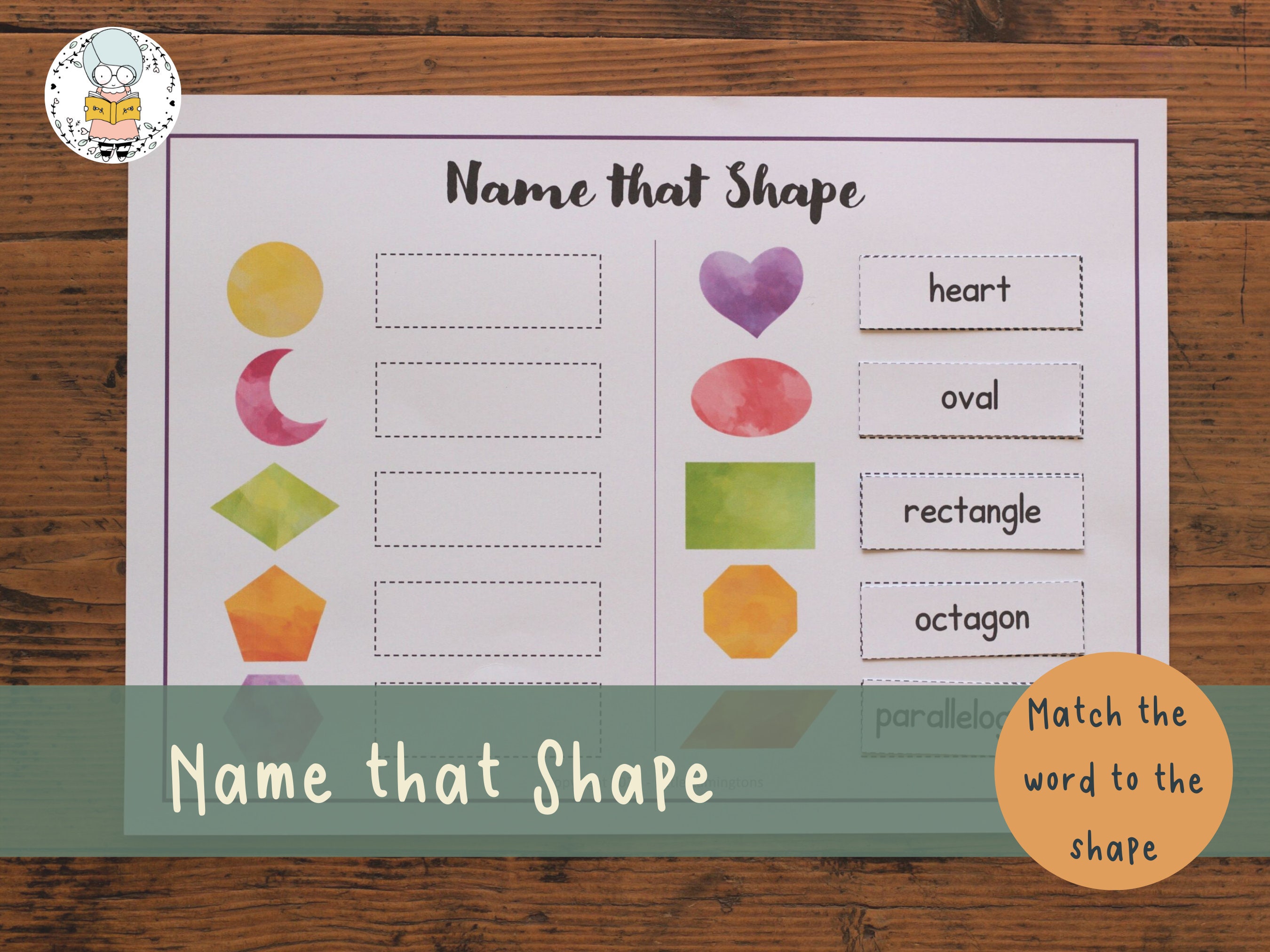 Name That Shape Matching Activity Shape Learning Printable Preschool ...