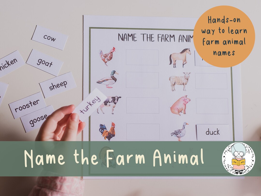 Name That Farm Animal - Farm Animal Name and Picture Matching Activity ...