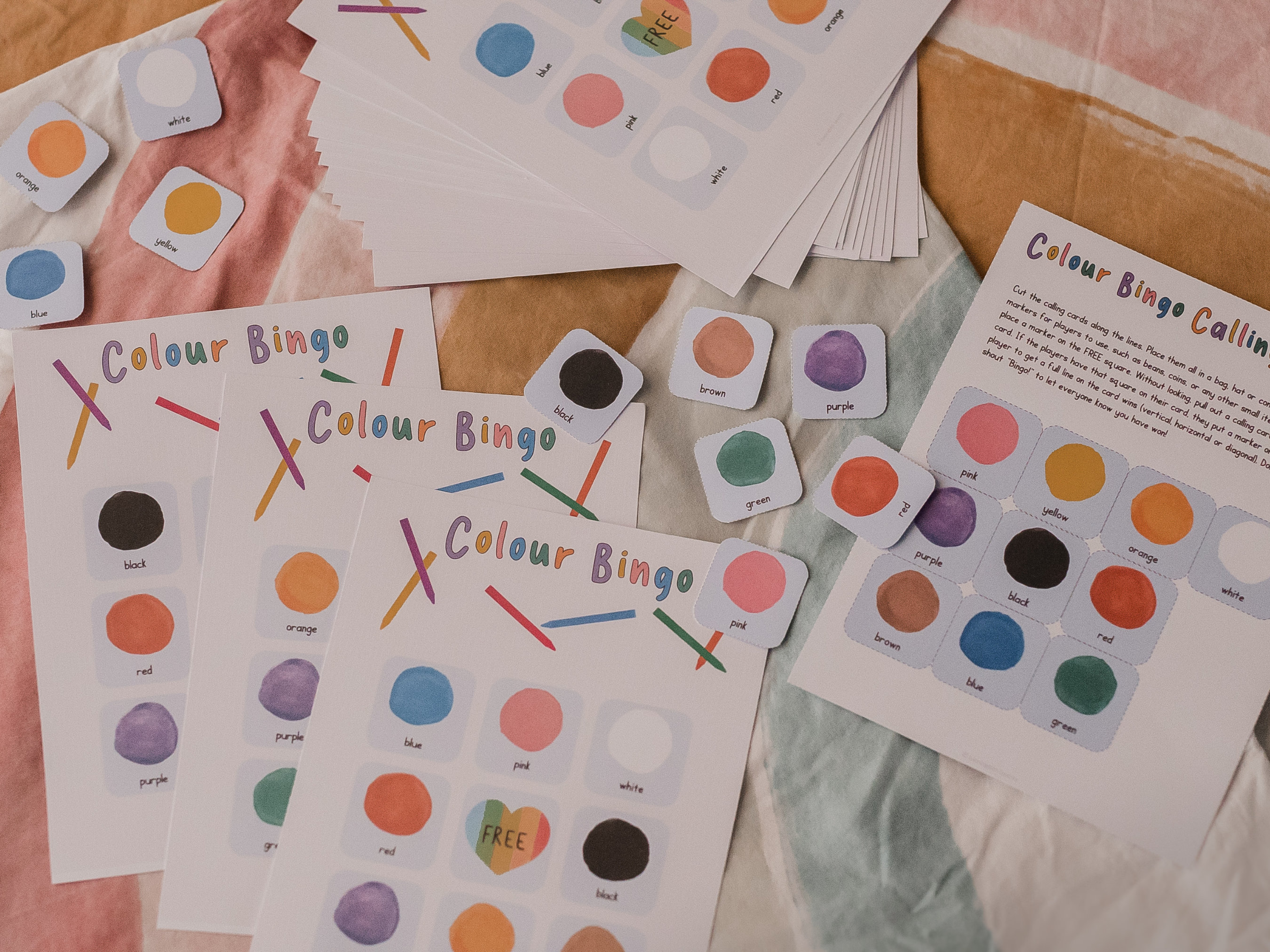 Color Bingo Game Learning About Colours With 10 Play Cards - Etsy