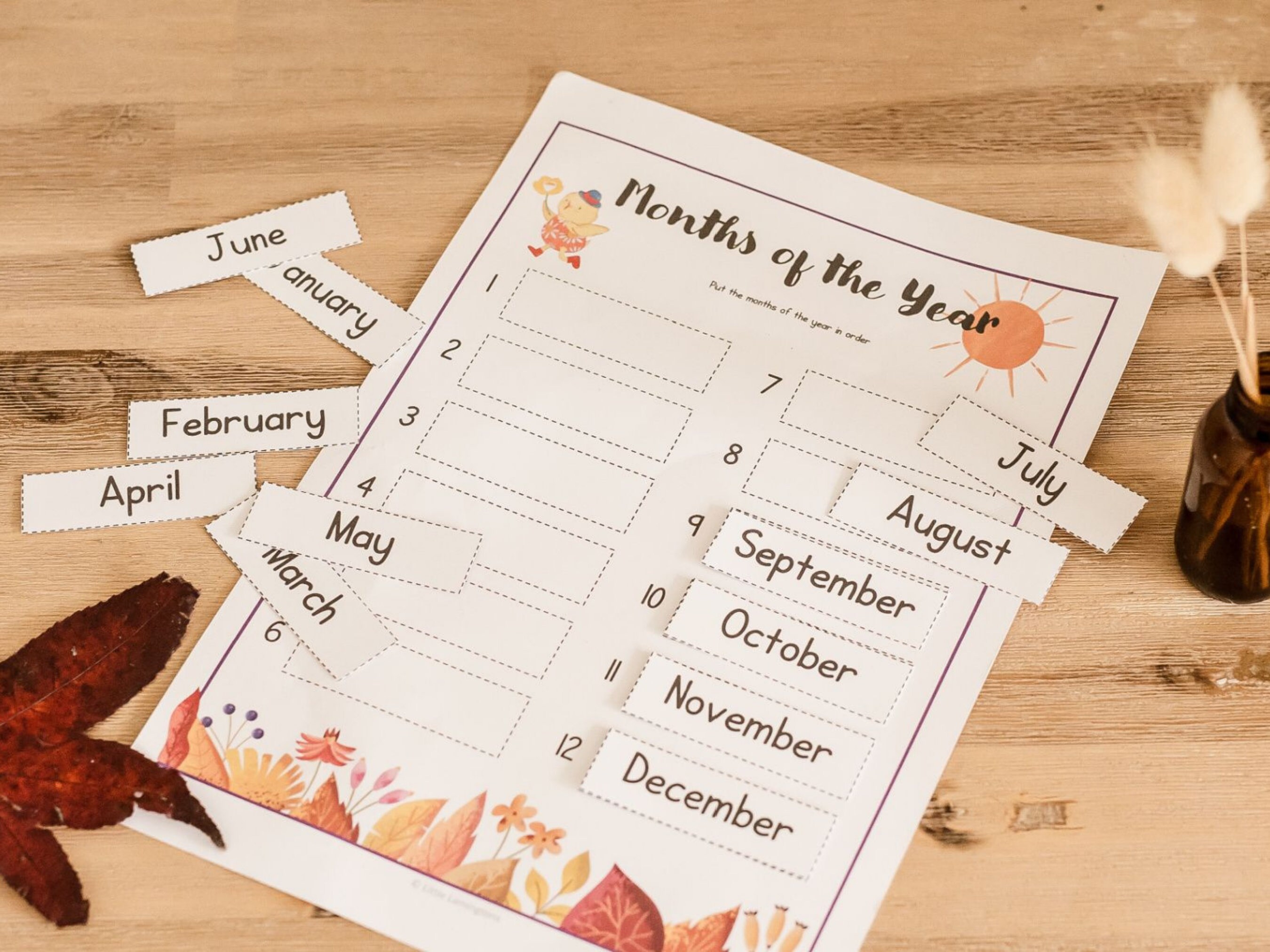 Days of the Week and Months of the Year Calendar Sorting Activity With ...
