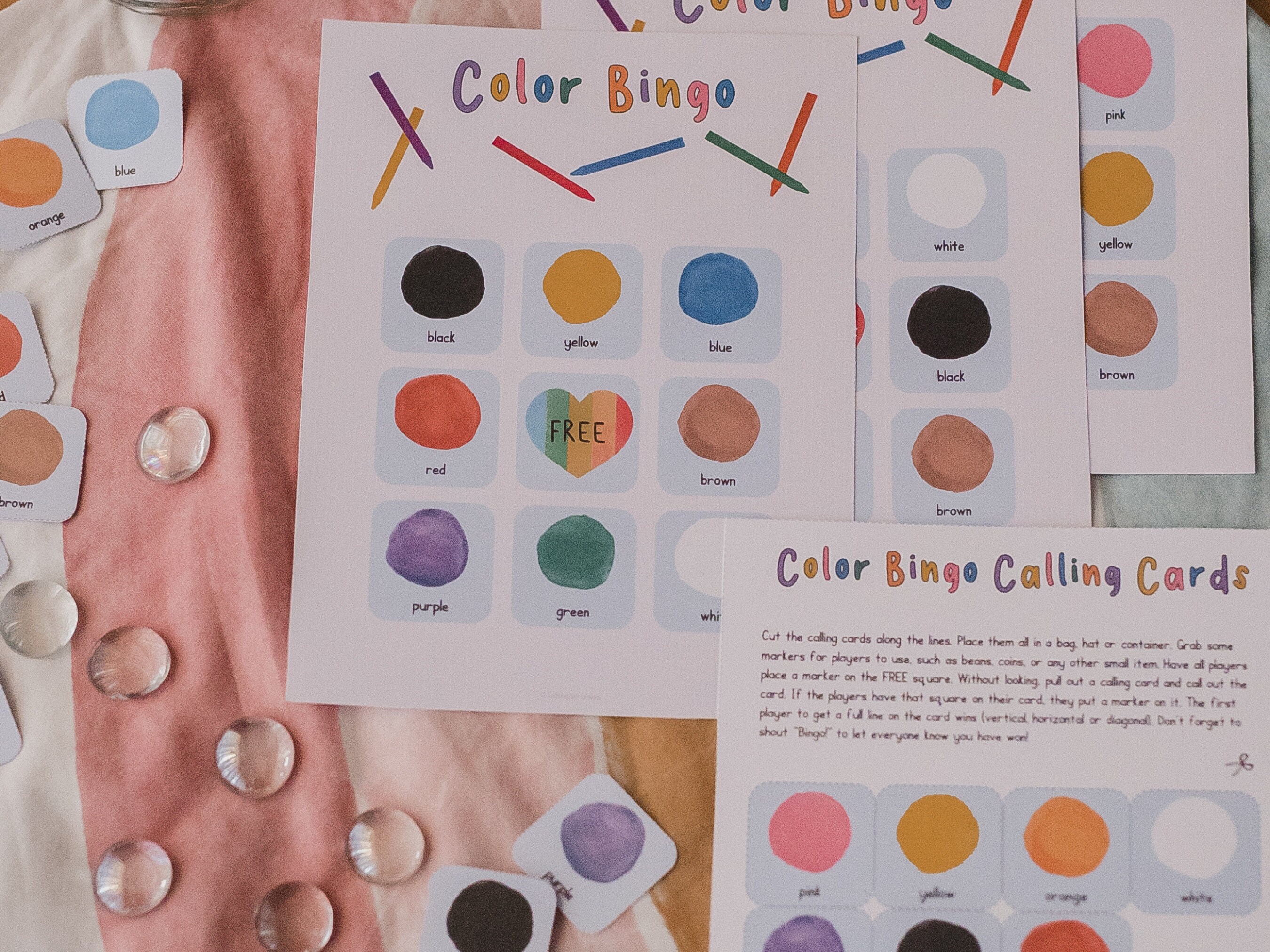 Color Bingo Game Learning About Colours With 10 Play Cards - Etsy