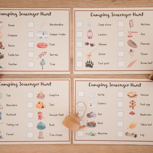 Camping Bundle Flashcards Scavenger Hunt and Bingo Game for - Etsy