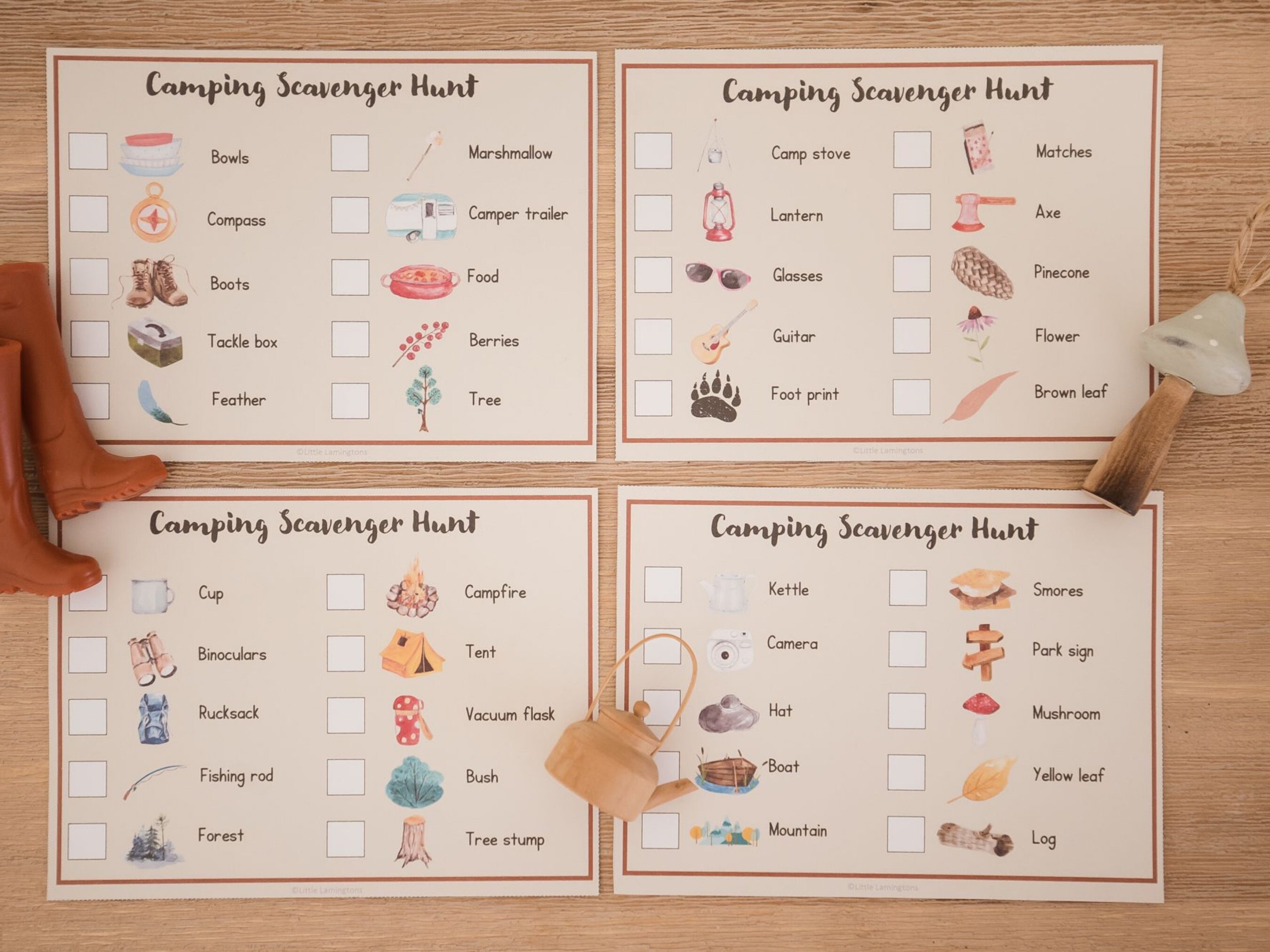 Camping Bundle Flashcards Scavenger Hunt and Bingo Game for - Etsy