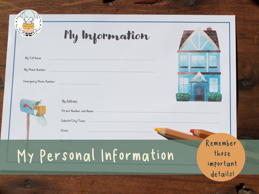 My Personal Information | Name, Phone, Emergency, Contact, Address ...