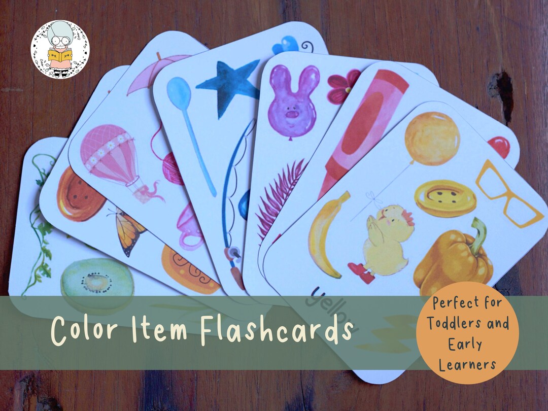 Colour/color Flash Cards Watercolour Items Toddler, Preschool and ...