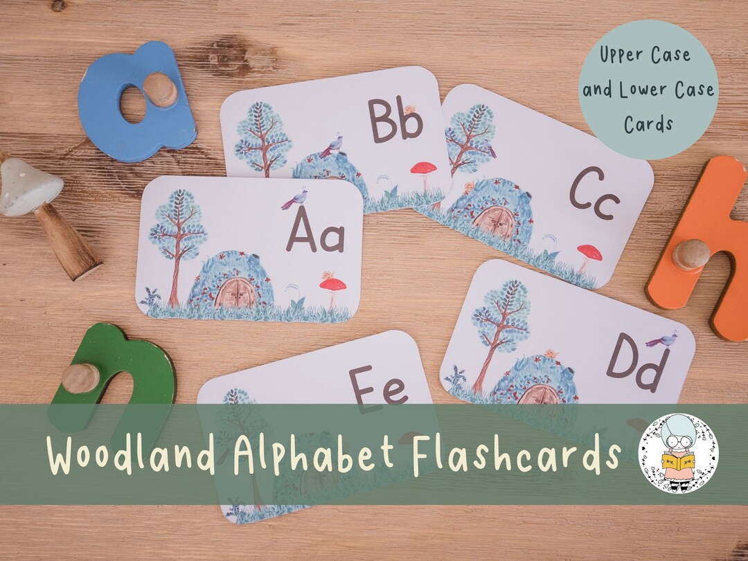 Magical Woodland Alphabet A-Z Letter Flash Cards Upper and Lower Case ...