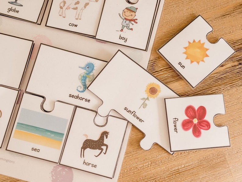 Compound Words Jigsaw Puzzle Piece Activity Set | 28 Compound Words ...
