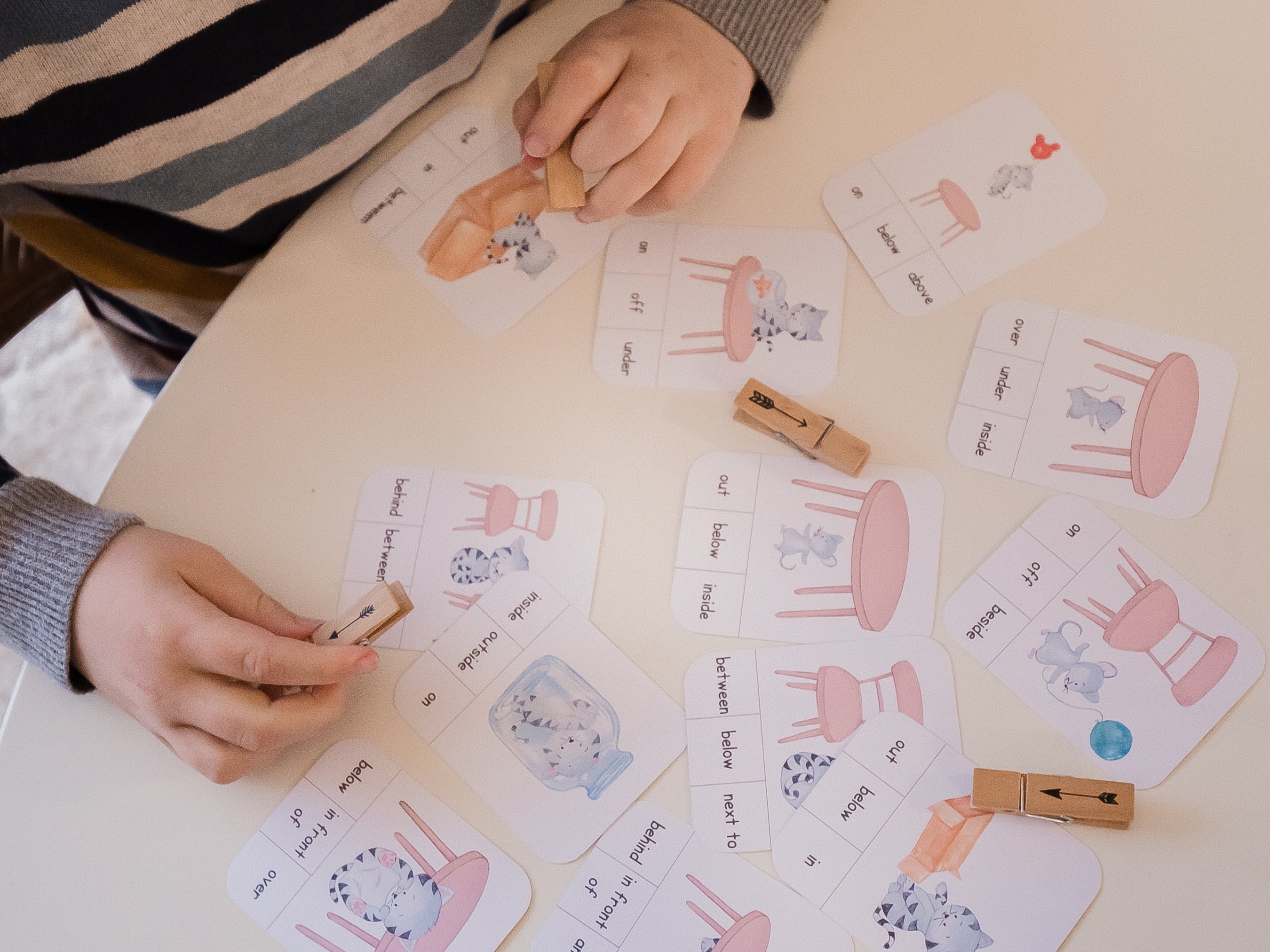 Tarjetas de clip de preposición / 12 lindas tarjetas de - Etsy España