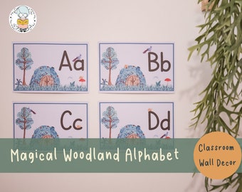 Printable Alphabet Word Wall Classroom Decor Woodland - Etsy