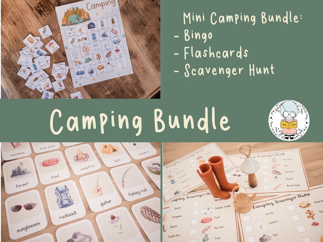 Camping Bundle Flashcards Scavenger Hunt and Bingo Game for - Etsy