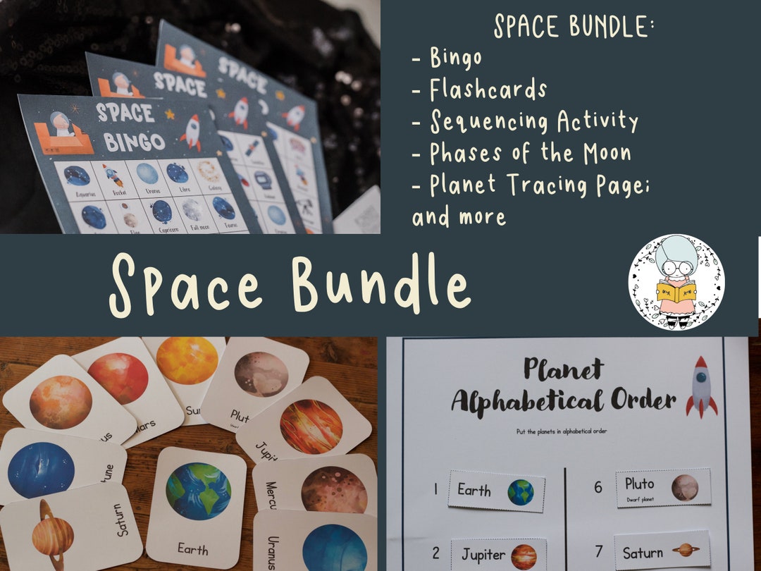Space Worksheet, Activity + Flash Card Bundle | Moon Phases, Solar ...