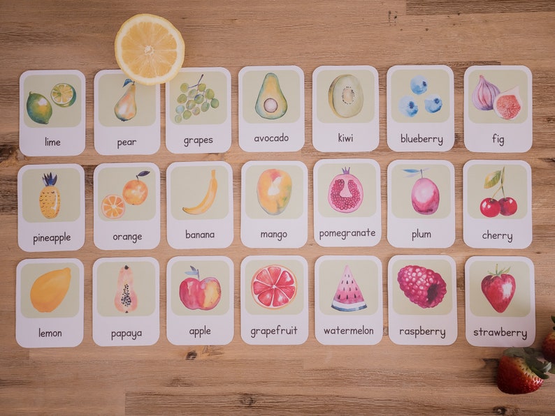 Food Flashcard Bundle - Fruits, Vegetables, and Kitchen Tools ...