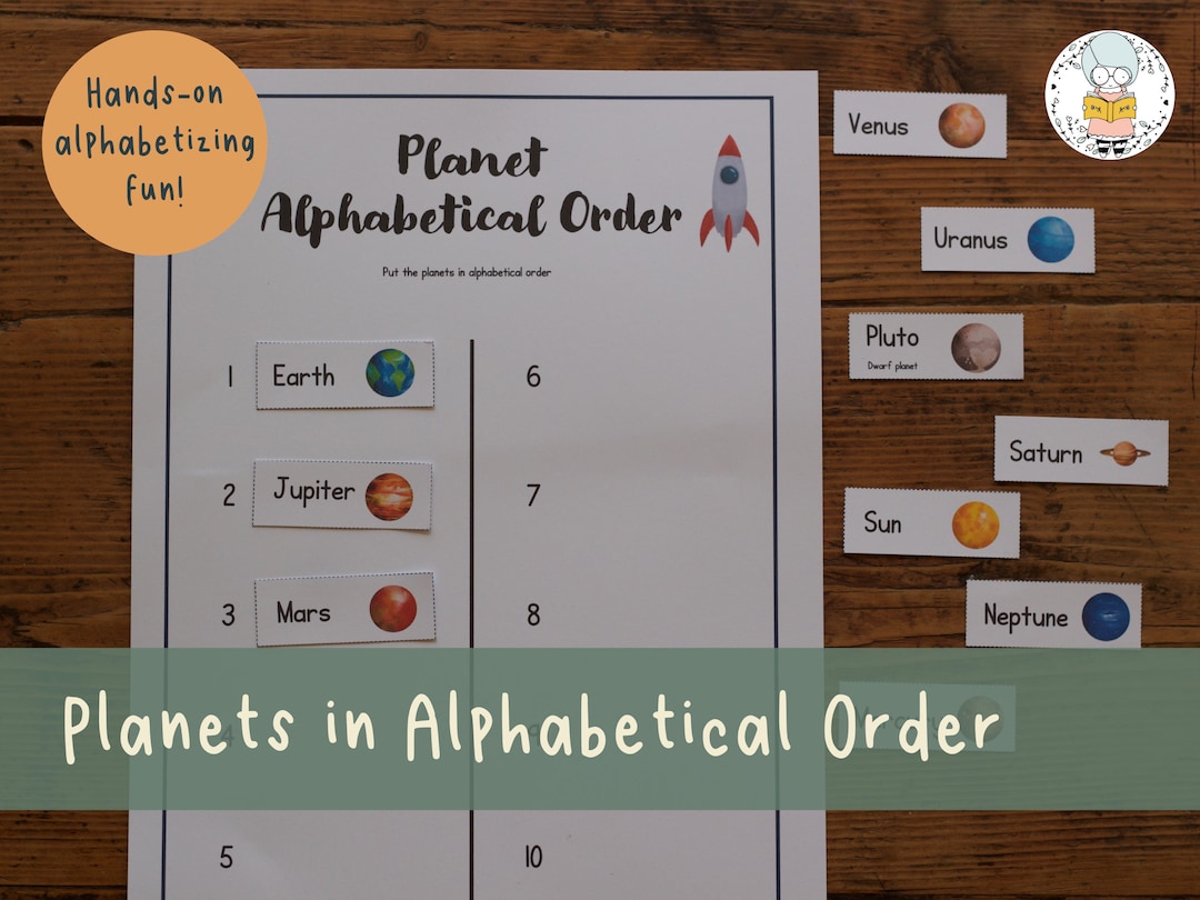 Planets in Alphabetical Order Sorting Activity | Solar System Printable ...