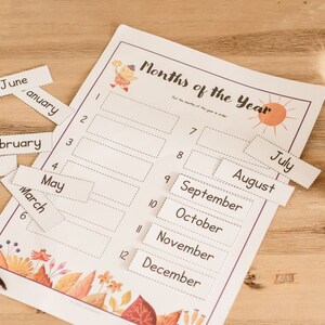 Months of the Year Calendar Sorting in Order Activity Montessori ...