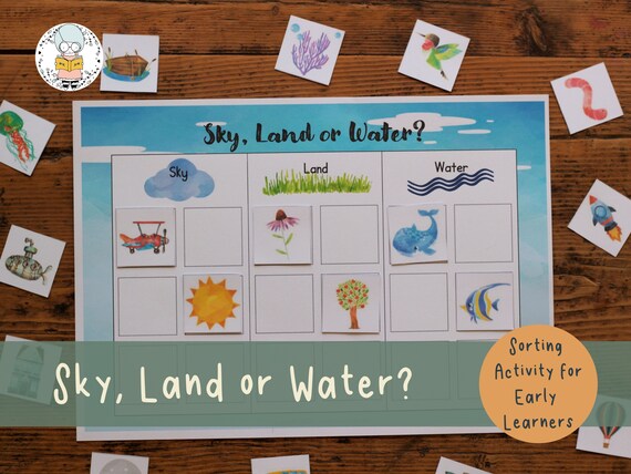 Sky Land or Water Sorting Activity Kindergarten Preschool - Etsy