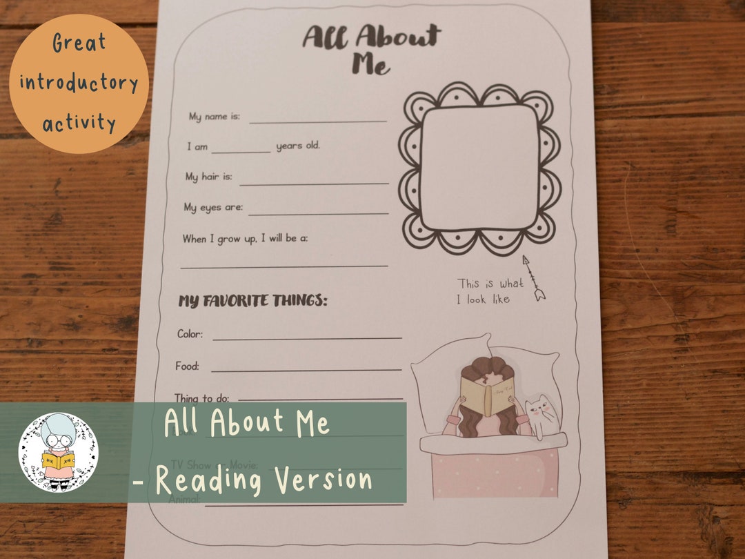 All About Me or Get to Know You Reading Version Worksheet for Early ...